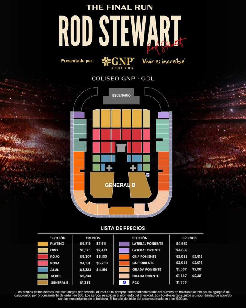 ROD STEWART GUADALAJARA 2026 COLISEO GNP SEGUROS